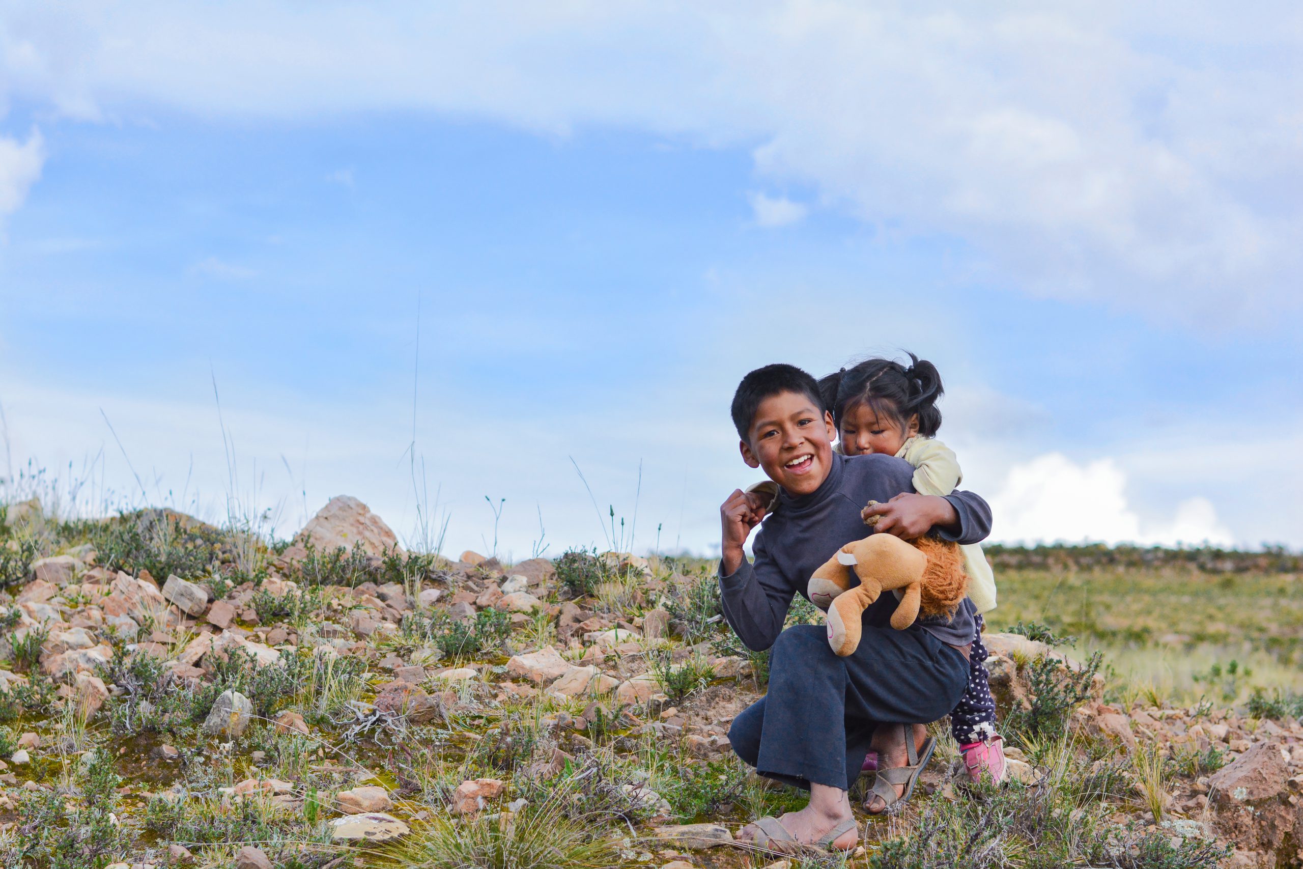 Native,American,Boy,Holding,His,Little,Sister,In,The,Countryside ...
